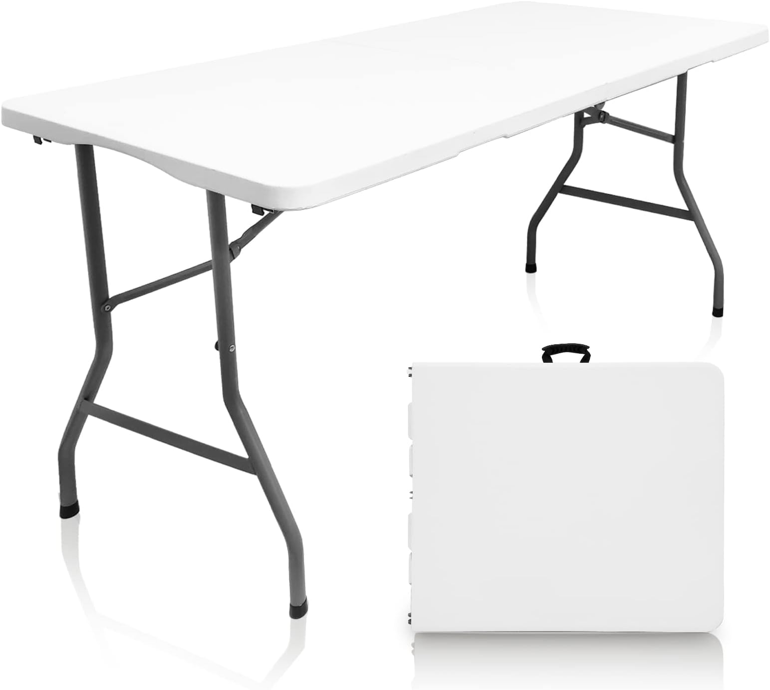 Amazon.com: Flash Furniture Kathryn 5' Rectangular Plastic Folding ...
