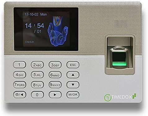 Timedox Silver, Biometric Fingerprint Time Clock for Employees, 0 ...