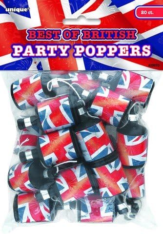Union Jack Theme Party Poppers - Pack of 20 : Amazon.co.uk