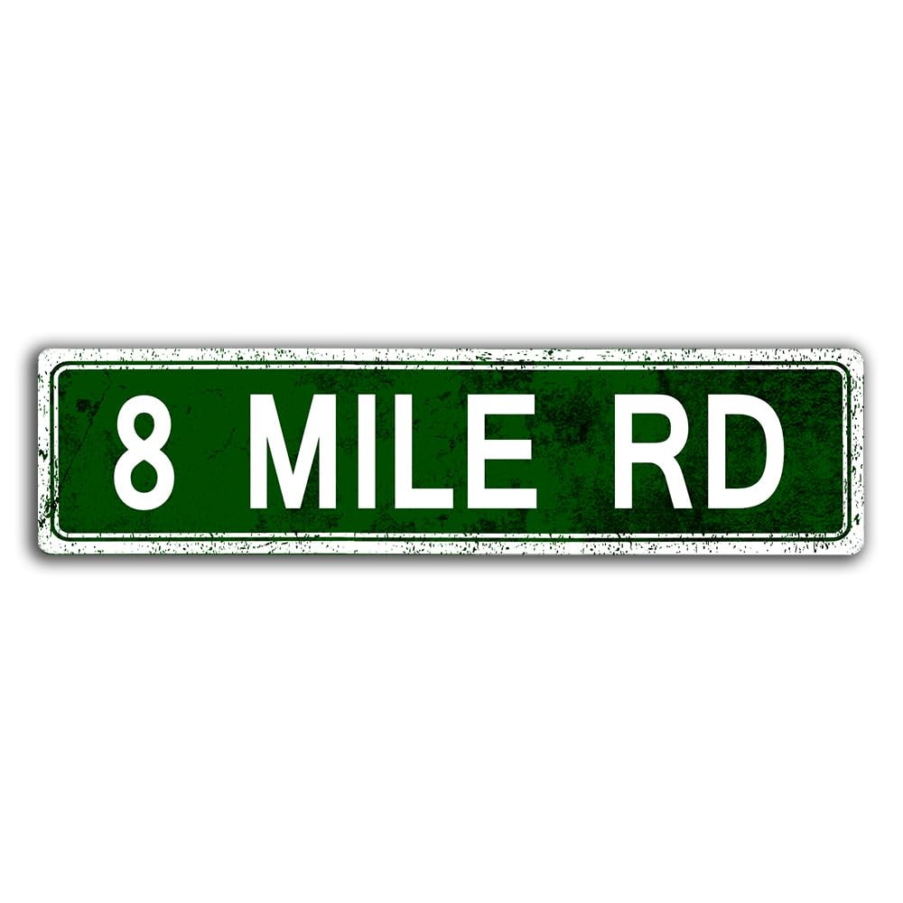 Amazon.com: Detroit 8 Mile Road Wall Sign Street Signs Vintage Metal ...