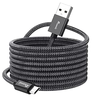 Ruaeoda Long Micro USB Cable Android Charger 20ft with Gold-Plated PS4 ...