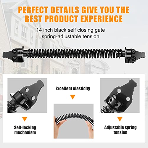 Hotop 14 Inch Self Closing Gate Door Spring Hardware Metal Spring ...