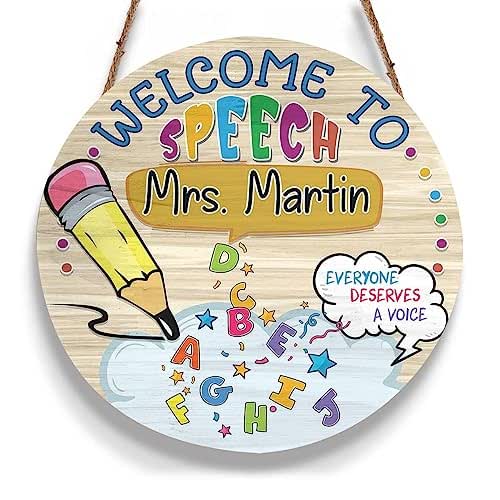 Amazon.com: Personalized Welcome To Speech Classroom Door Sign, Custom ...