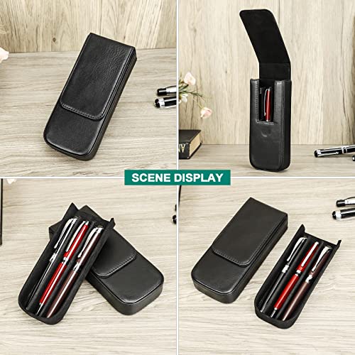 Hiram Leather Pen Box for 3 Pens Vegetable Tanned Leather Fountain Pen ...