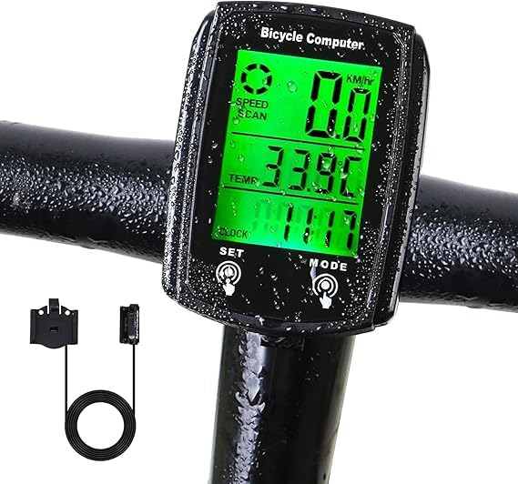 Buy Kagbeni Wired Bicycle Computer with LCD Display, Speed and ...