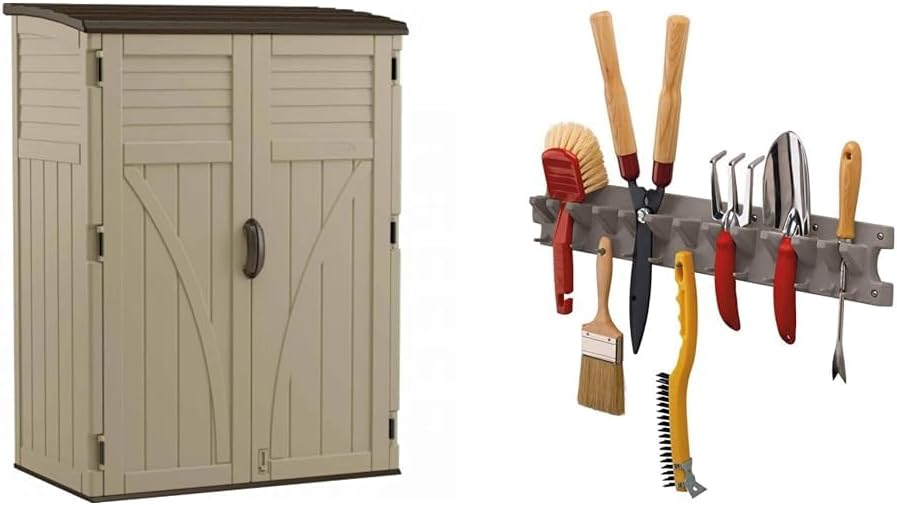 Amazon.com : Suncast 54 Cubic Ft. Vertical Resin Outdoor Storage Shed ...