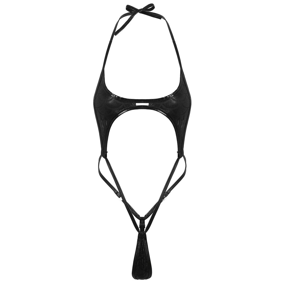 Buy YUUMIN Woman's Micro Bikini Extreme Sling Lingerie Fish Scale Bra ...