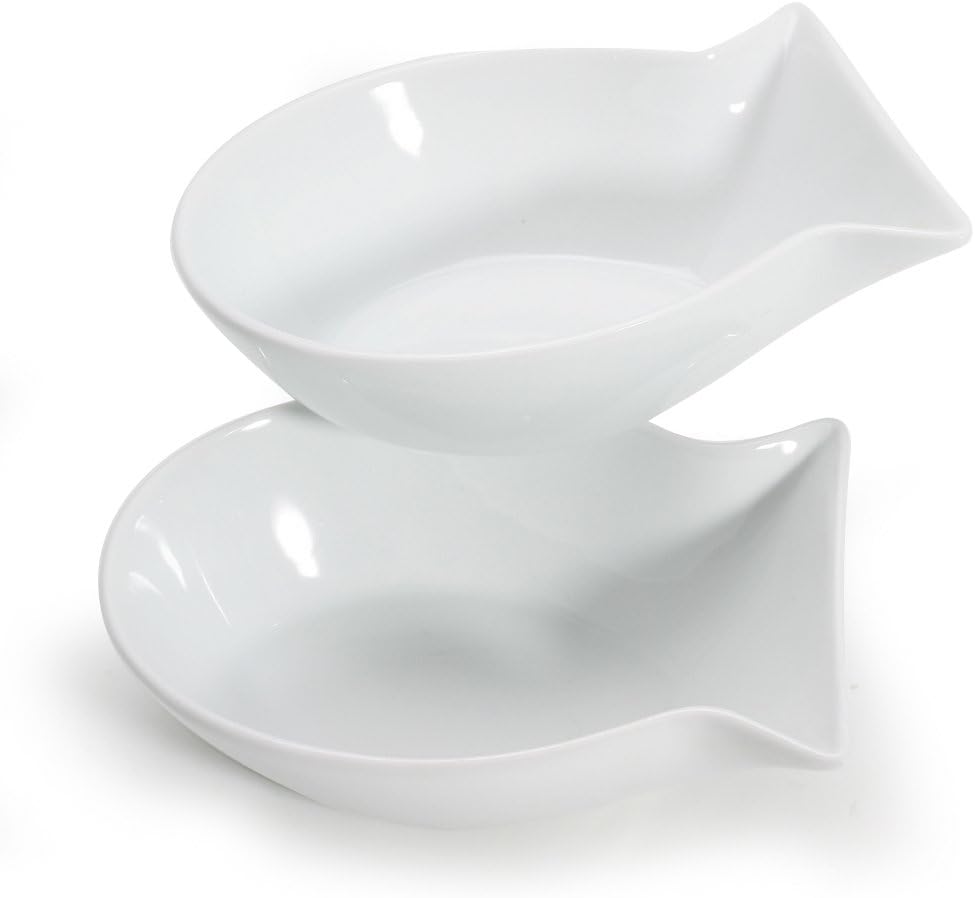 Amazon.com: Steel-Function Porcelain Fish Shaped Individual Bowls Set ...