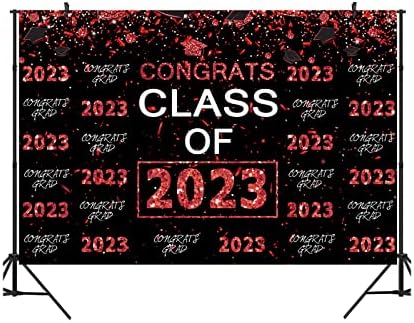 Amazon.com : Ticuenicoa 9x6ft Red Graduation Party Backdrop Gold ...