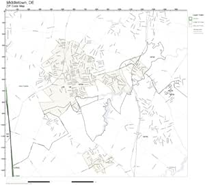 Amazon.com: Working Maps Zip Code Wall Map of Middletown, DE Zip Code ...