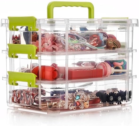 THE SR BRAND 3 Layer Plastic Storage Containers, Multipurpose Clear ...