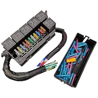 12V Fuse Relay Box Pre-Wired Waterproof with 6 Relays and 11 Way ATC ...