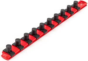 Amazon.com: TEKTON 1/2 Inch Drive x 13 Inch Socket Rail, 10 Clips (Red ...