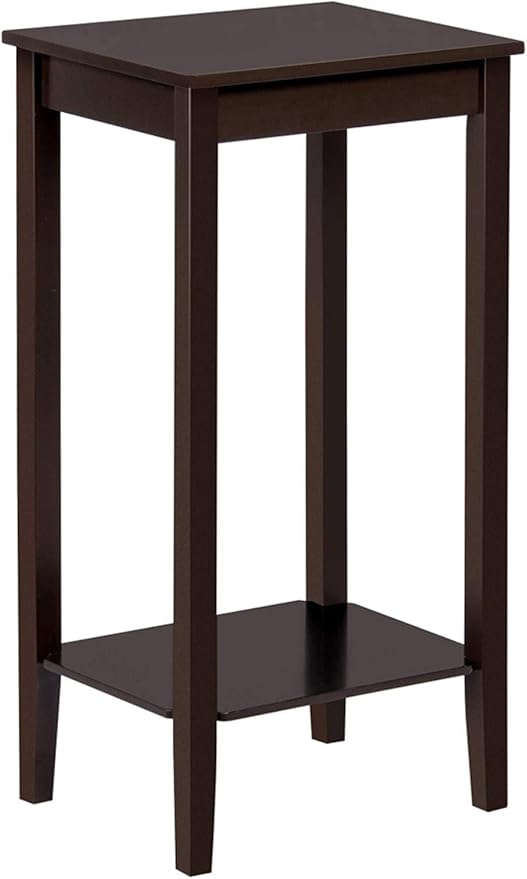 Amazon.com: Topeakmart 2-Tier Tall End Table with Storage Shelf and ...