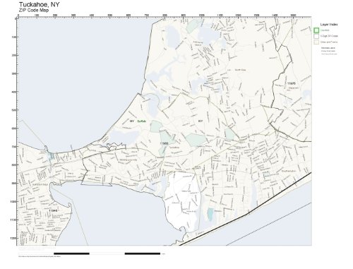 Buy ZIP Code Wall of Tuckahoe, NY ZIP Code Laminated Online at ...