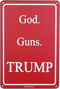 Amazon.com: Treasure Gurus Metal God Guns President Donald Trump Wall ...