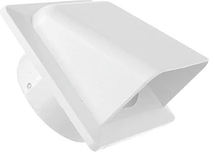 MYPURECORE White External Vent Cover Kit - 100mm Hooded Cowl with ...
