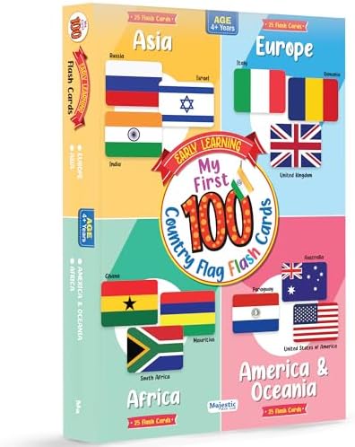 Buy The Book Tree Country Flag Flashcards for Kids | 100 Early Learning ...