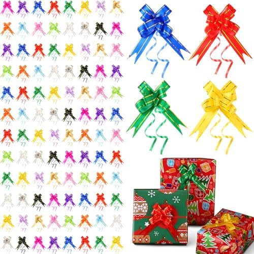 Amazon.com: WILLBOND 500 Pcs Christmas Pull String Bows Bulk for Gift ...