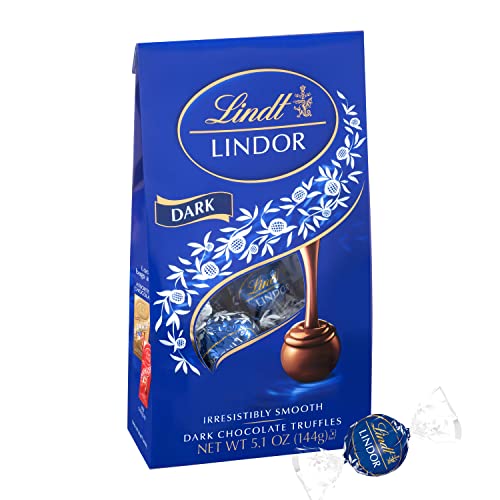 Lindt LINDOR Dark Chocolate Candy Truffles, Dark Chocolate with Smooth ...