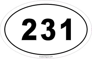 Amazon.com - 231 Area Code Bumper Sticker for Car