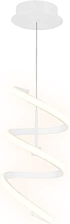 Ultralux Helix LED Pendant Light Matte White Spiral, Dimmable 950 ...