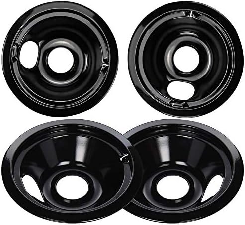 Amazon.com: Black Stove Burner Drip Pans Replacement for GE Hotpoint ...