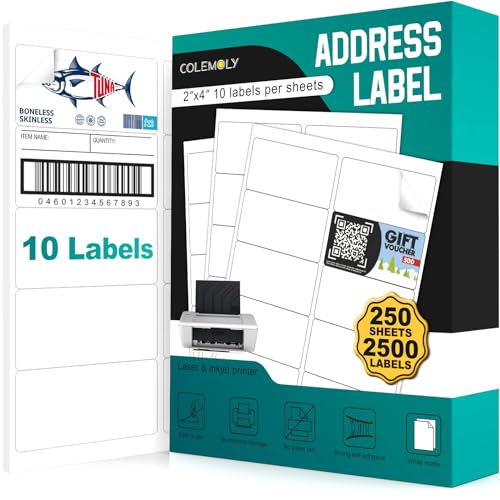 Snapklik.com : 2x4 Inch Address Labels - 250 Sheets