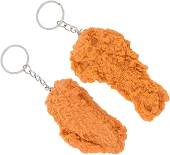 OFFSCH 2Pcs Fried Chicken Keychain Cooked Chicken Leg and Wing Keychain ...