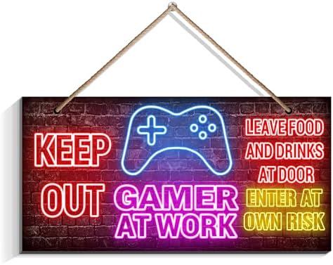 Amazon.com: Gaming Signage - Wooden Game Wall Decoration - Keep Out ...