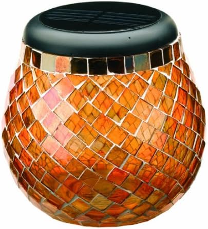 Amazon.com : Smart Solar 3772WRM1 Glass Mosaic Solar T-Light, Amber ...