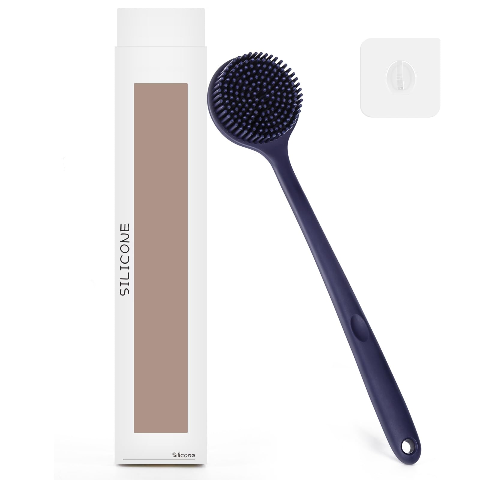 Silicone Back Brush with Long Handle, Double Sided Bath Body Brush Back ...