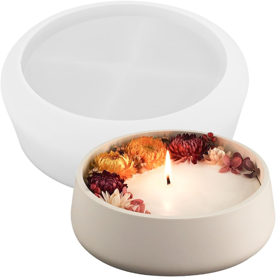 Amazon.com: Large Silicone Bowl Mold Round Container Resin Concrete ...