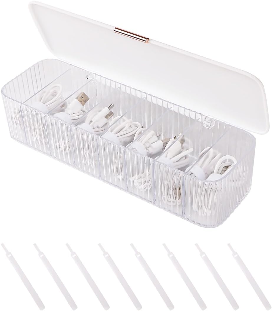 Amazon.com: Tonxus Plastic Cable Management Box with Lid,Portable Clear ...