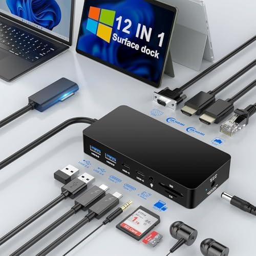 Surface Pro Docking Station Microsoft - 1 Year Warranty -12-in-1 ...