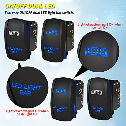 Snapklik.com : LED Light Bar Switch ON/Off 5 Pin Laser Marine Rocker ...