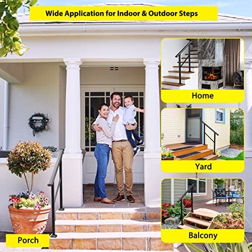 Snapklik.com : Handrails For Outdoor Steps, 3 Step HandRail Fit 2 Or 3 ...