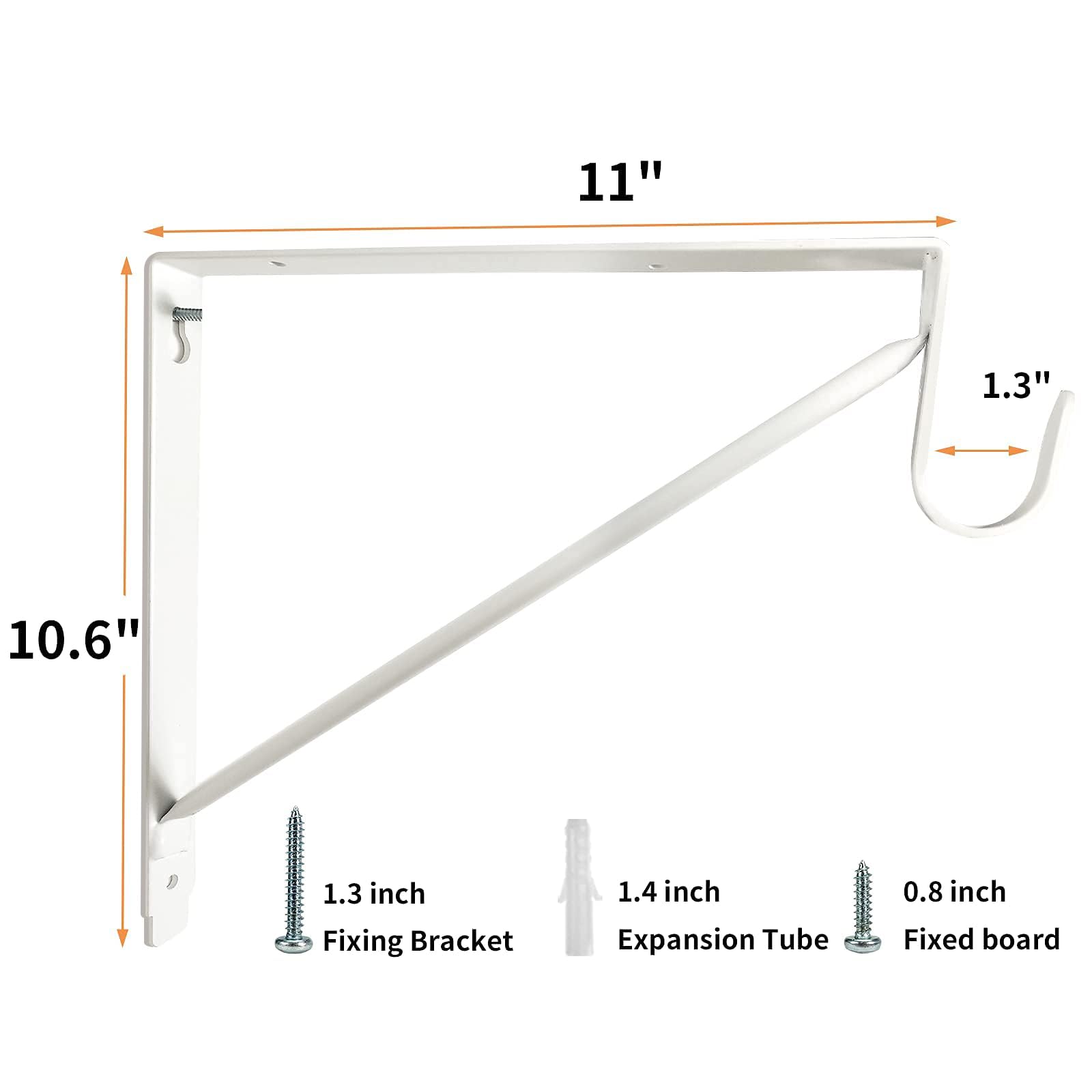 Snapklik.com : 2 Pack Heavy Duty Closet Shelf And Rod Brackets,Shelf ...
