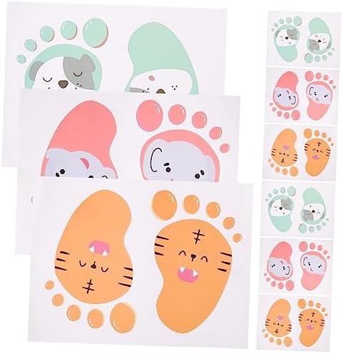 MERRYHAPY 30 Pairs Cartoon Footprint Stickers for Nursery Classroom ...