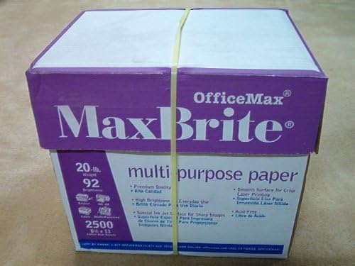 Amazon.com: OfficeMax MaxBrite Multi-Purpose Paper, 20 lb, 92 ...