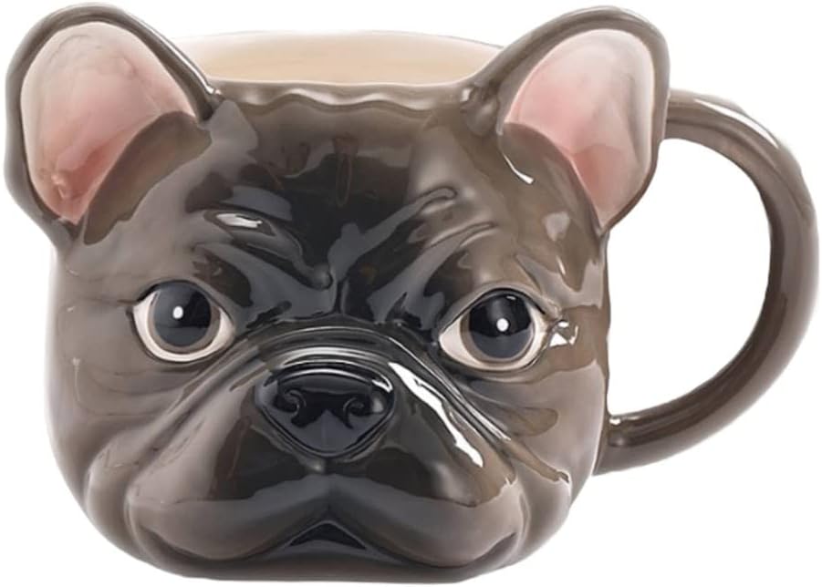 Caribou Living French Bulldog Frenchie Novelty 3D Dog Shaped Mug Cup ...