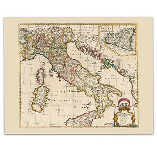 Amazon.com: Italy Vintage Map Circa 1721-11 x 14 Unframed Print - Great ...