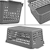 Amazon.com: Doryh Plastic Storage Baskets Set, Grey, 4 Packs Small ...