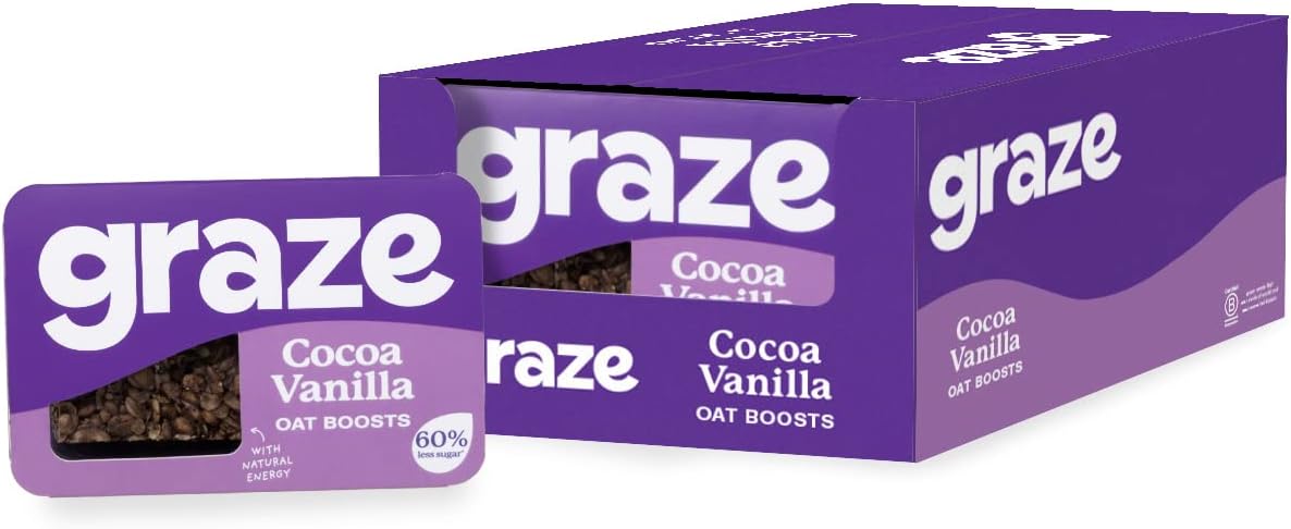 Graze Cocoa Vanilla Protein Oat Flapjacks, Vegetarian Healthy Snacks ...