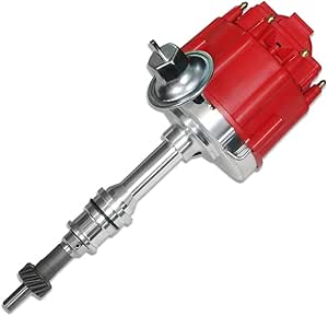 Amazon.com: Aflle Racing Red Cap 4 Pin HEI Ignition Distributor 65K ...