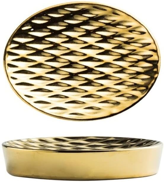 Amazon.com: CECE&KELE Nordic Ceramic Soap Dish, Oval Gold Silver ...