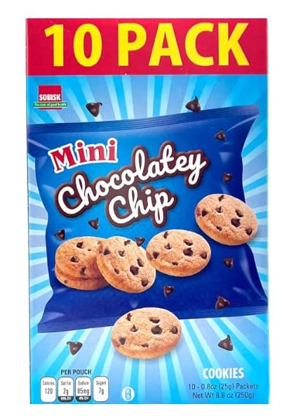 Amazon.com: Sobisk Mini Chocolatey Chip Cookies 10 pack - Tiny cookies ...