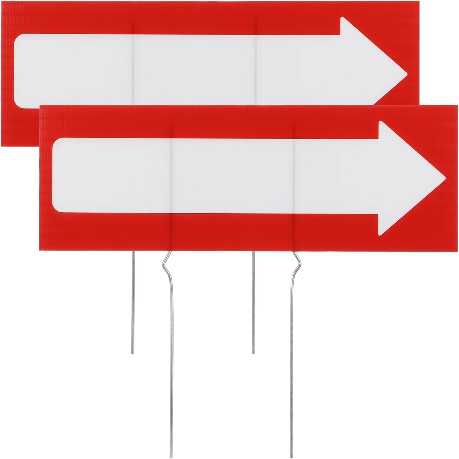 Amazon.com : Blank Arrow Signs with Stakes, Double-Sided White-Red ...