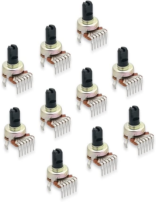 AVS COMPONENTS 5Pcs 10K ohm A10,B10 dual potentiometer, (D-SHAFT ...