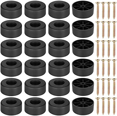 Zocipro Furniture Legs Round, 24Pcs Black Plastic Chair Feet Protectors ...